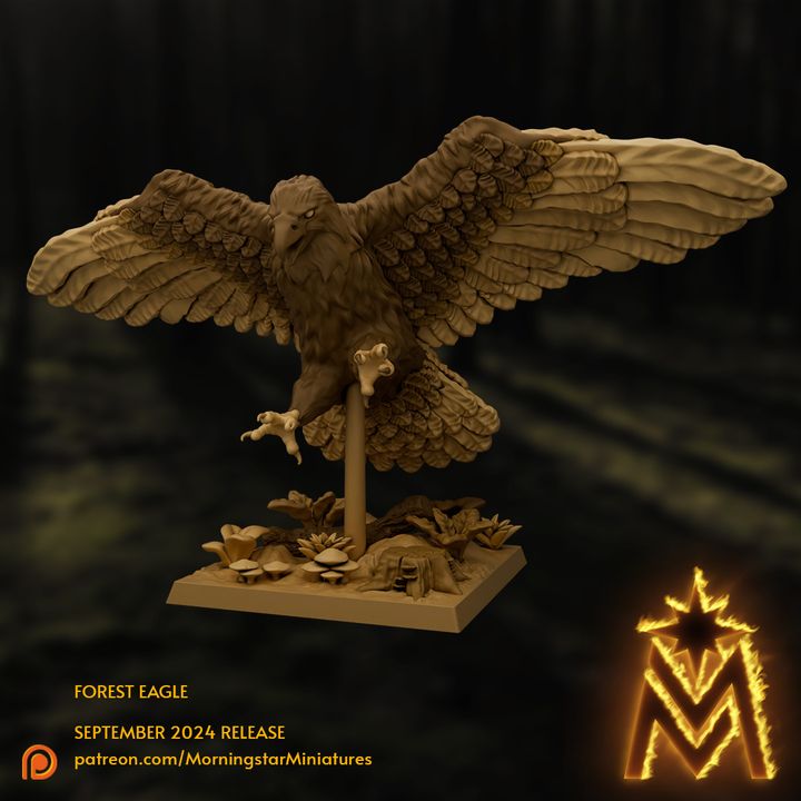 3D Printable Forest Eagle | Presupported Miniature by Morningstar Miniatures